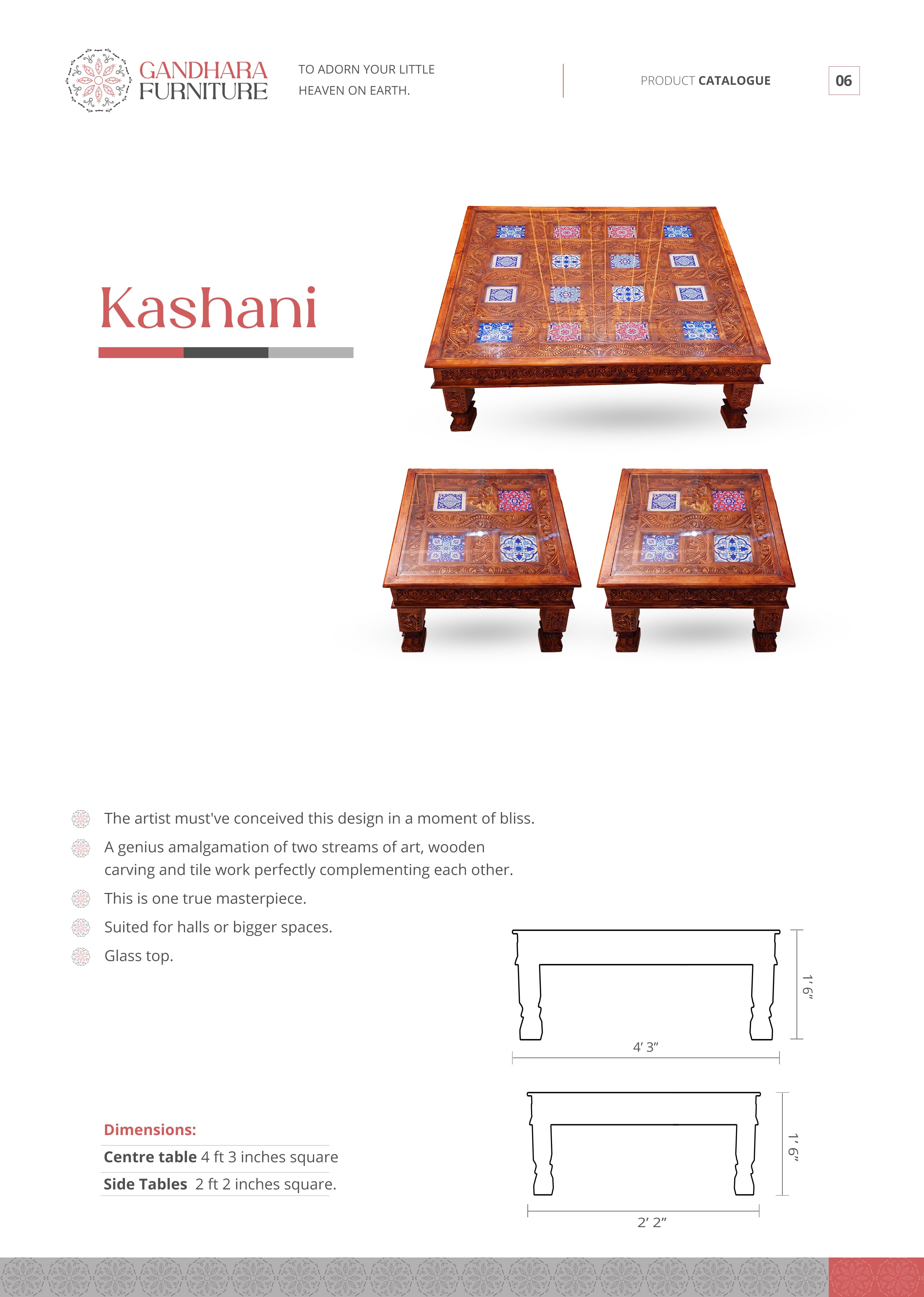 Kashani Table Set – Gandhara Furniture